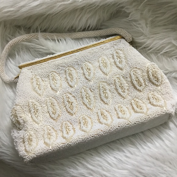 dimple | Bags | Vintage White Beaded Purse | Poshmark